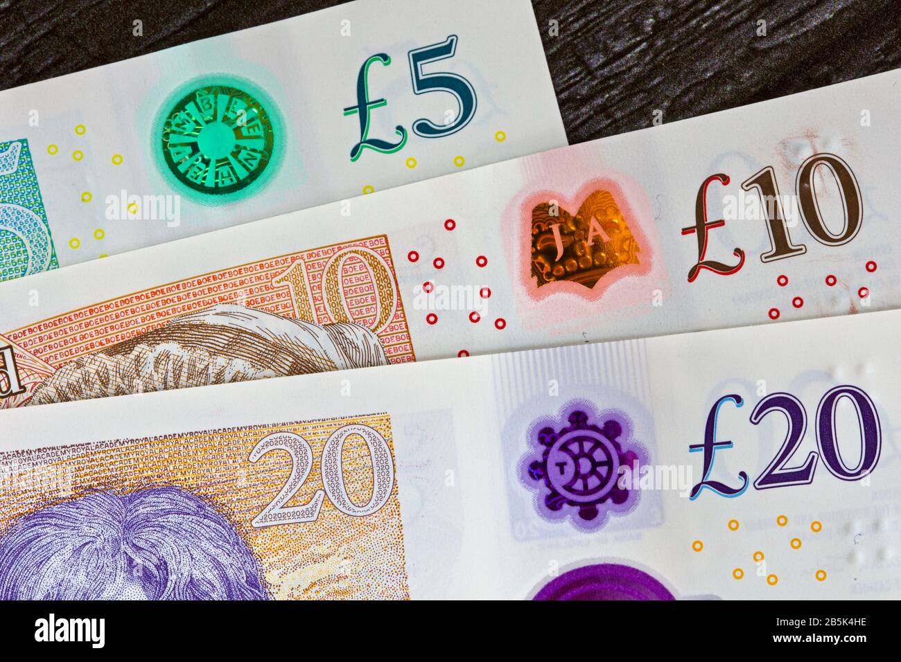 British currency notes hologram hi-res stock photography and images - Alamy