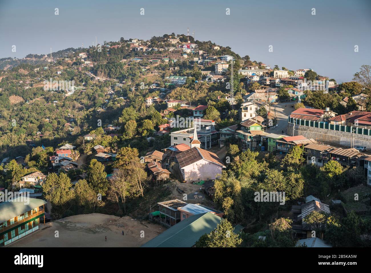 Aerial view of the Mindat, Myanmar, Asia Stock Photo - Alamy