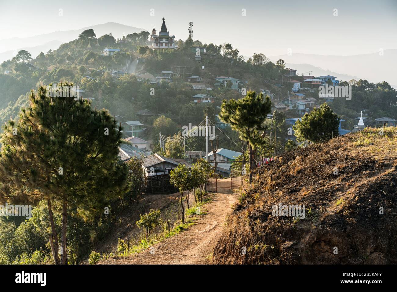 Aerial view of the Mindat, Myanmar, Asia Stock Photo - Alamy