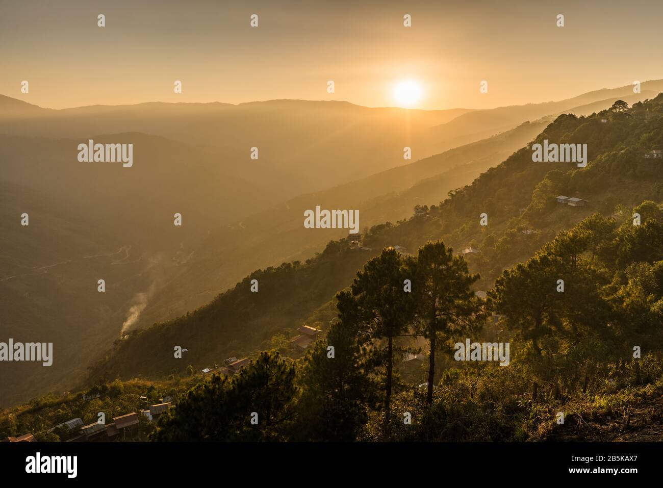 Aerial view of the Mindat, Myanmar, Asia Stock Photo - Alamy