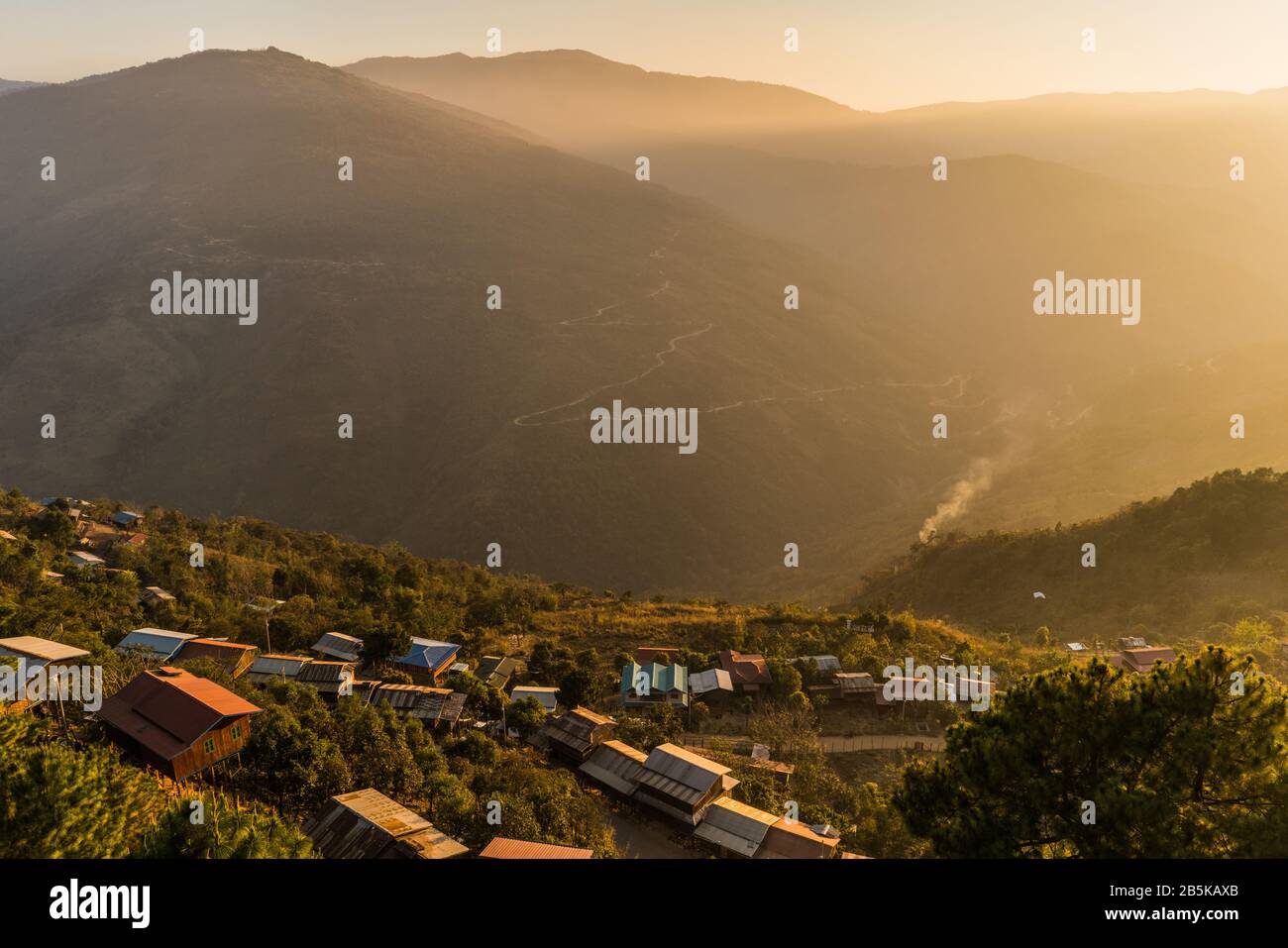 Aerial view of the Mindat, Myanmar, Asia Stock Photo - Alamy