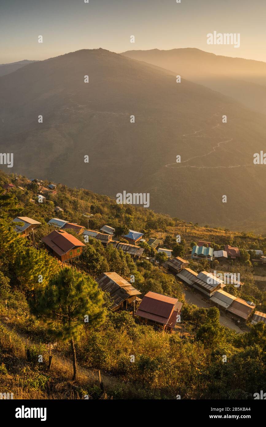 Aerial view of the Mindat, Myanmar, Asia Stock Photo - Alamy