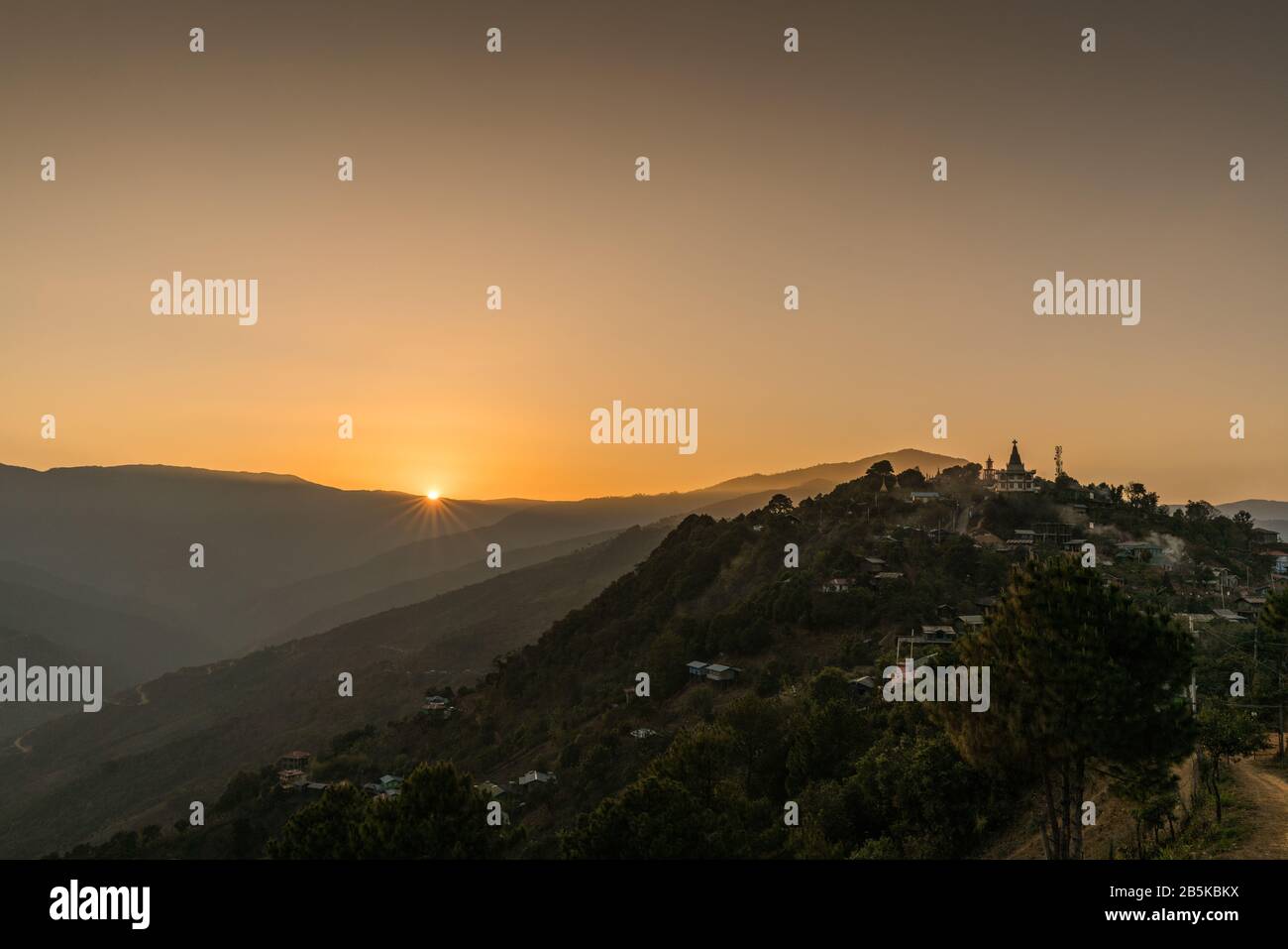Aerial view of the Mindat, Myanmar, Asia Stock Photo - Alamy
