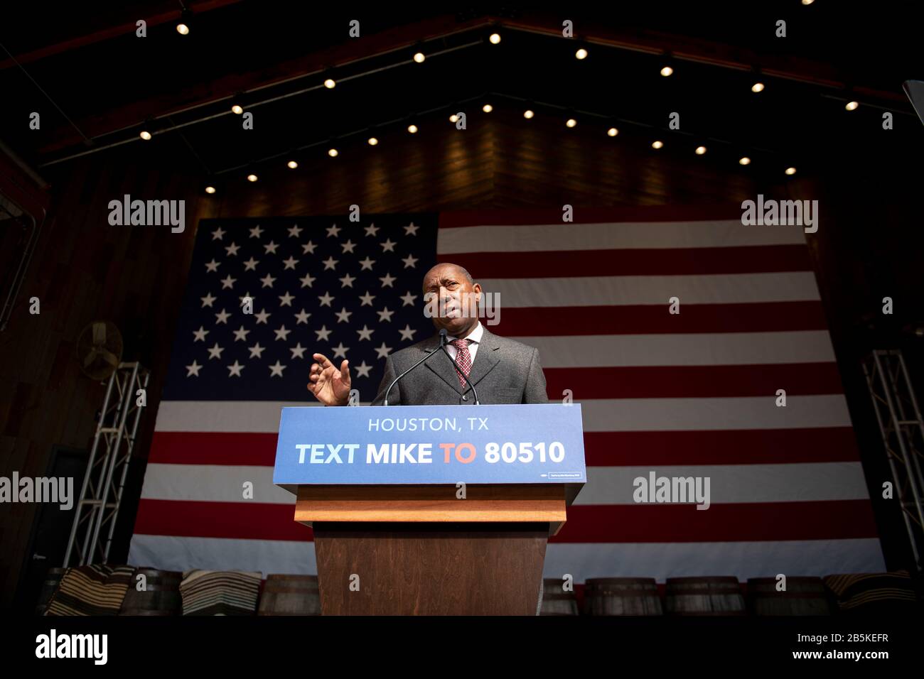 Mayor Sylvester Turner at a Michael Bloomberg rally at The Rustic for ...