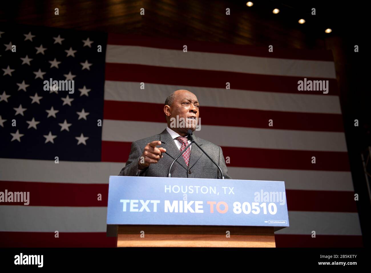 Mayor Sylvester Turner at a Michael Bloomberg rally at The Rustic for ...