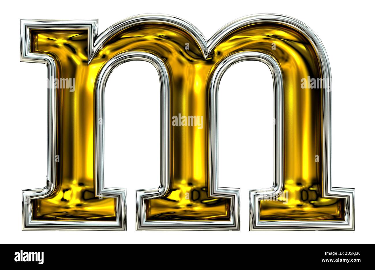 3D rendering. Lowercase Letter m. Embossed metal modern. Pure Door ...