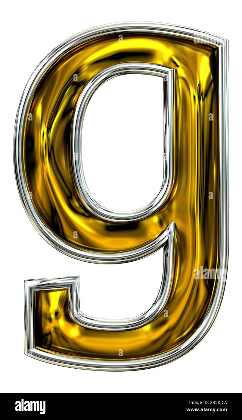 3D rendering. Lowercase Letter g. Recent high resolution ABC render ...