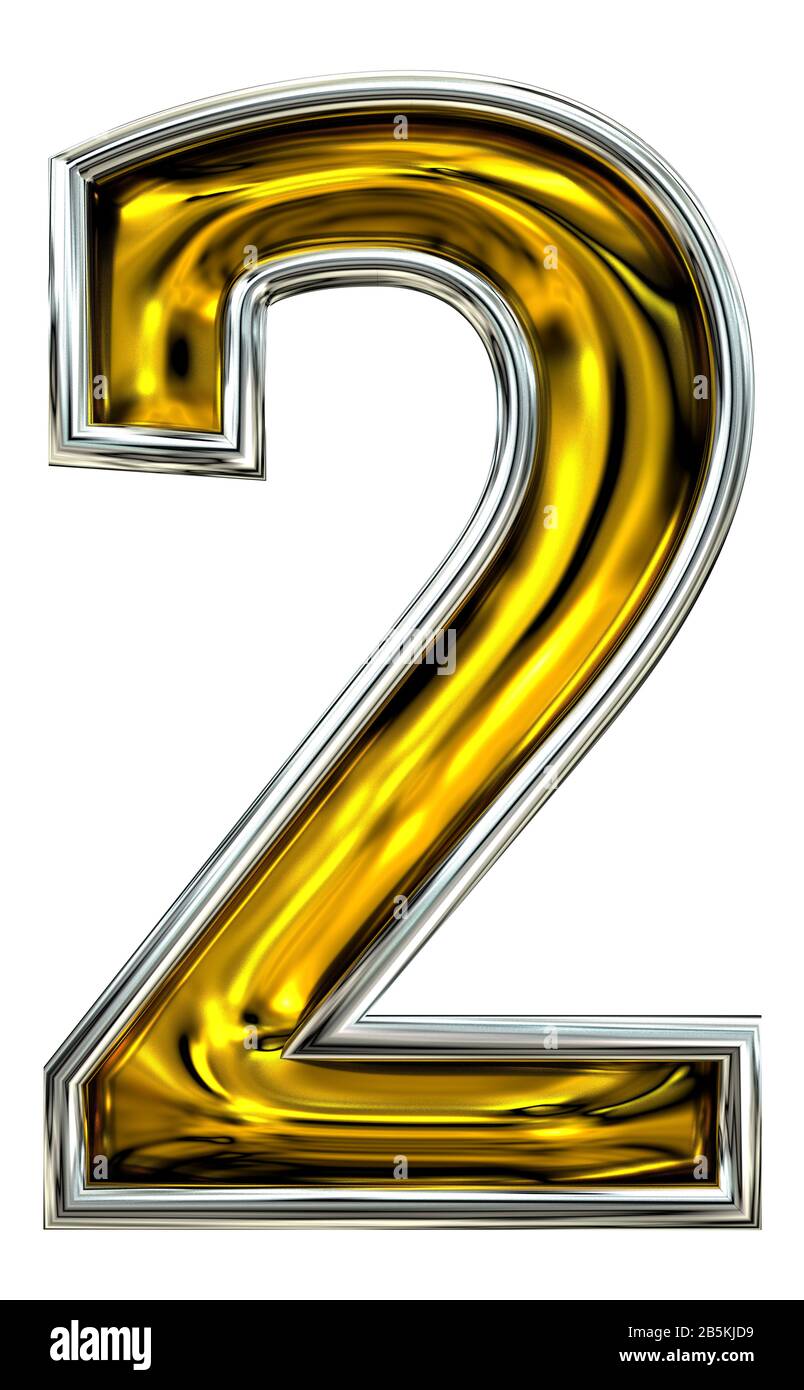 3D rendering, number two 2. Embossed metal graphic. Cool Door number ...