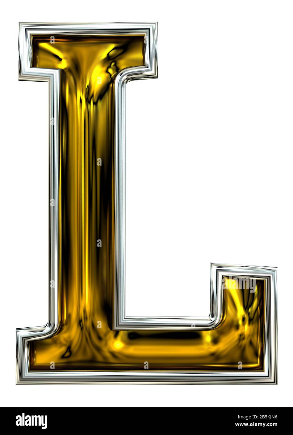 3D rendering. Uppercase Letter L. Crisp Door number style font ...