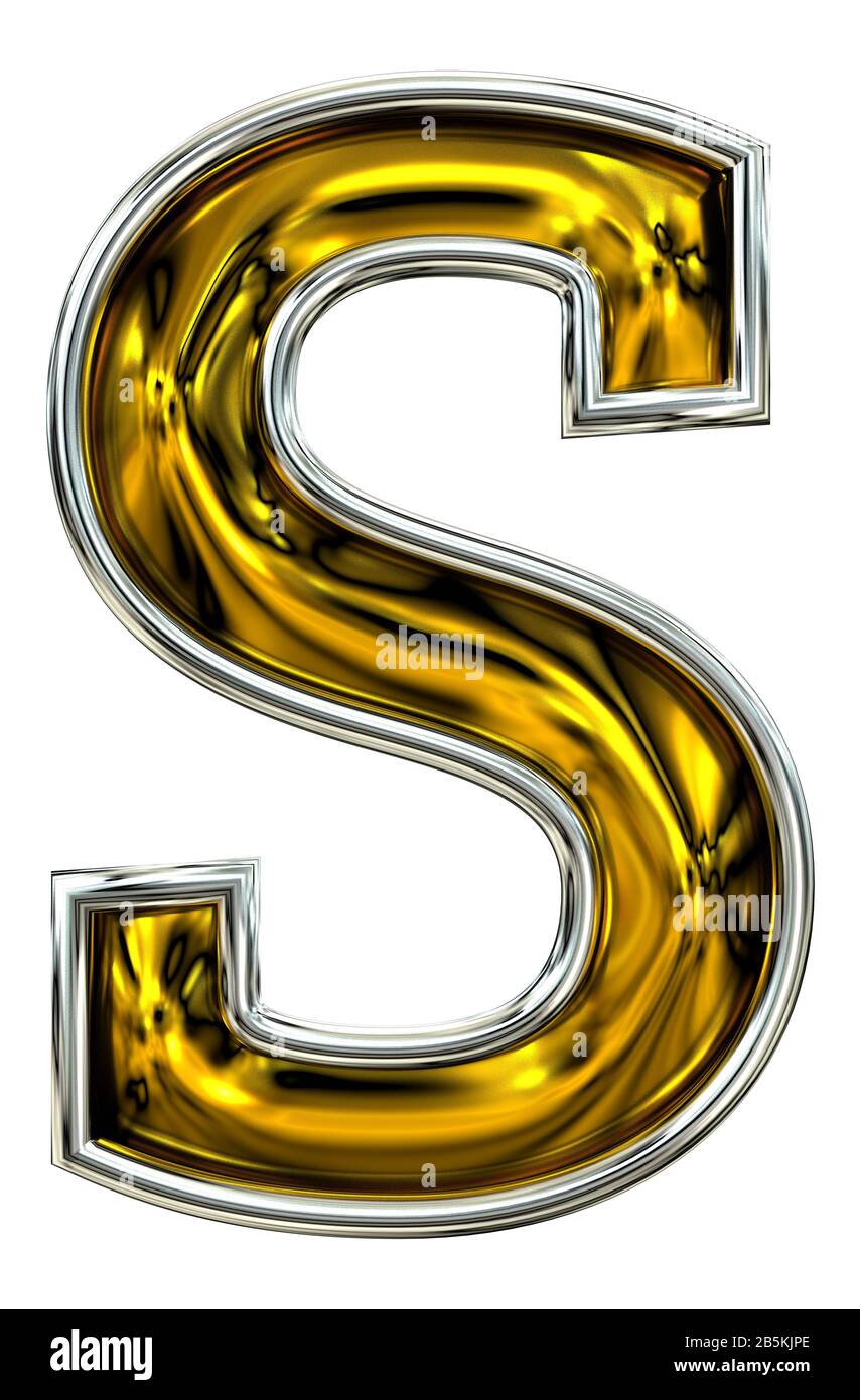 3D rendering. Uppercase Letter S. Pristine high resolution ABC render ...