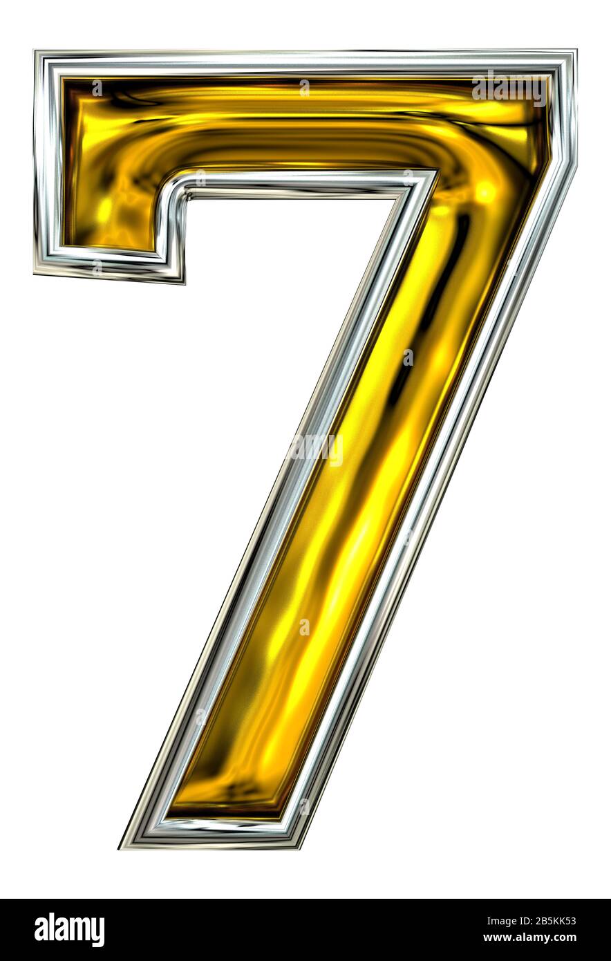 3D rendering, number seven 7. New Door number style font. Clear high ...