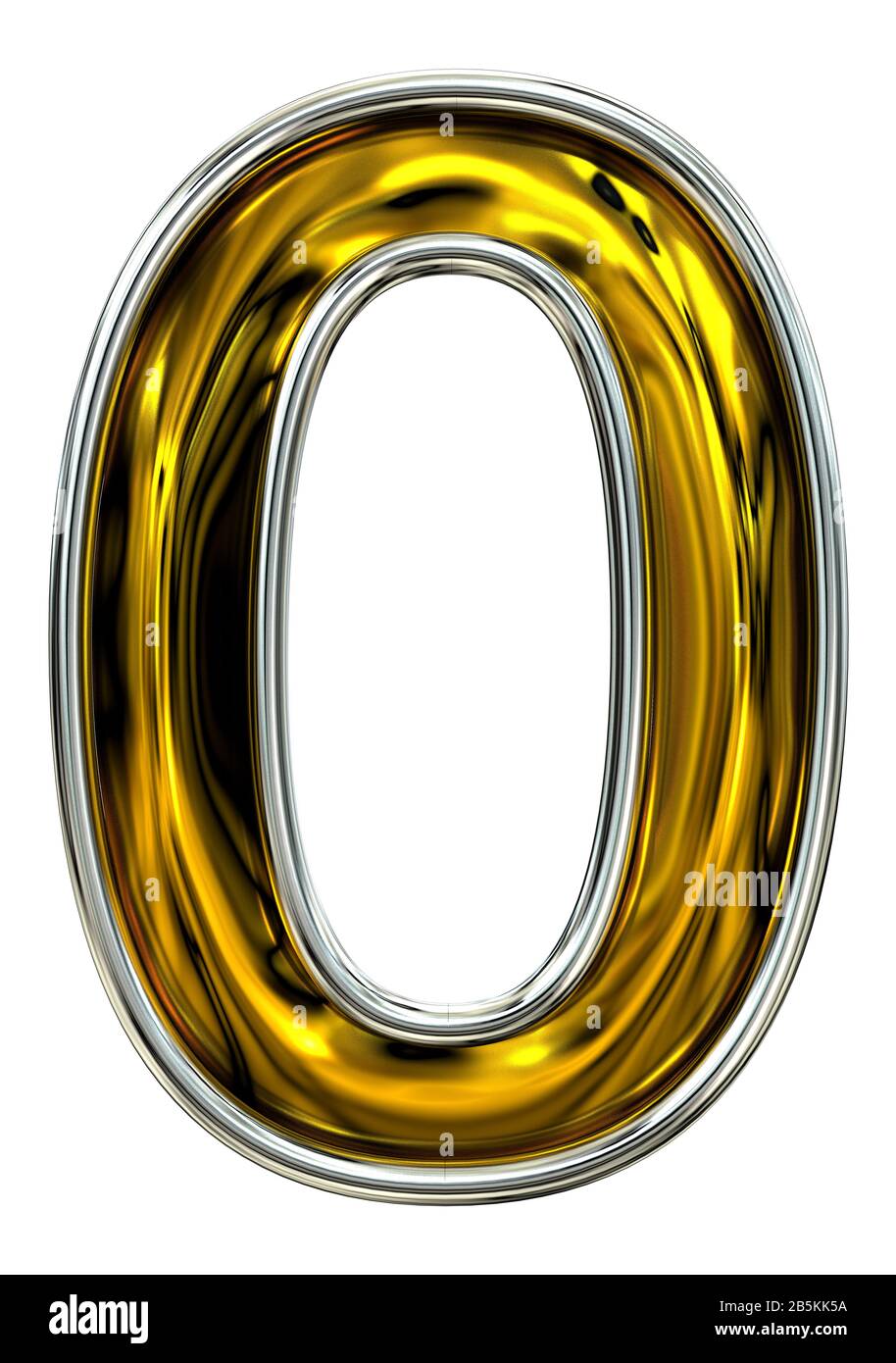 3D rendering, 0 zero number. New Door number style font. Embossed metal ...