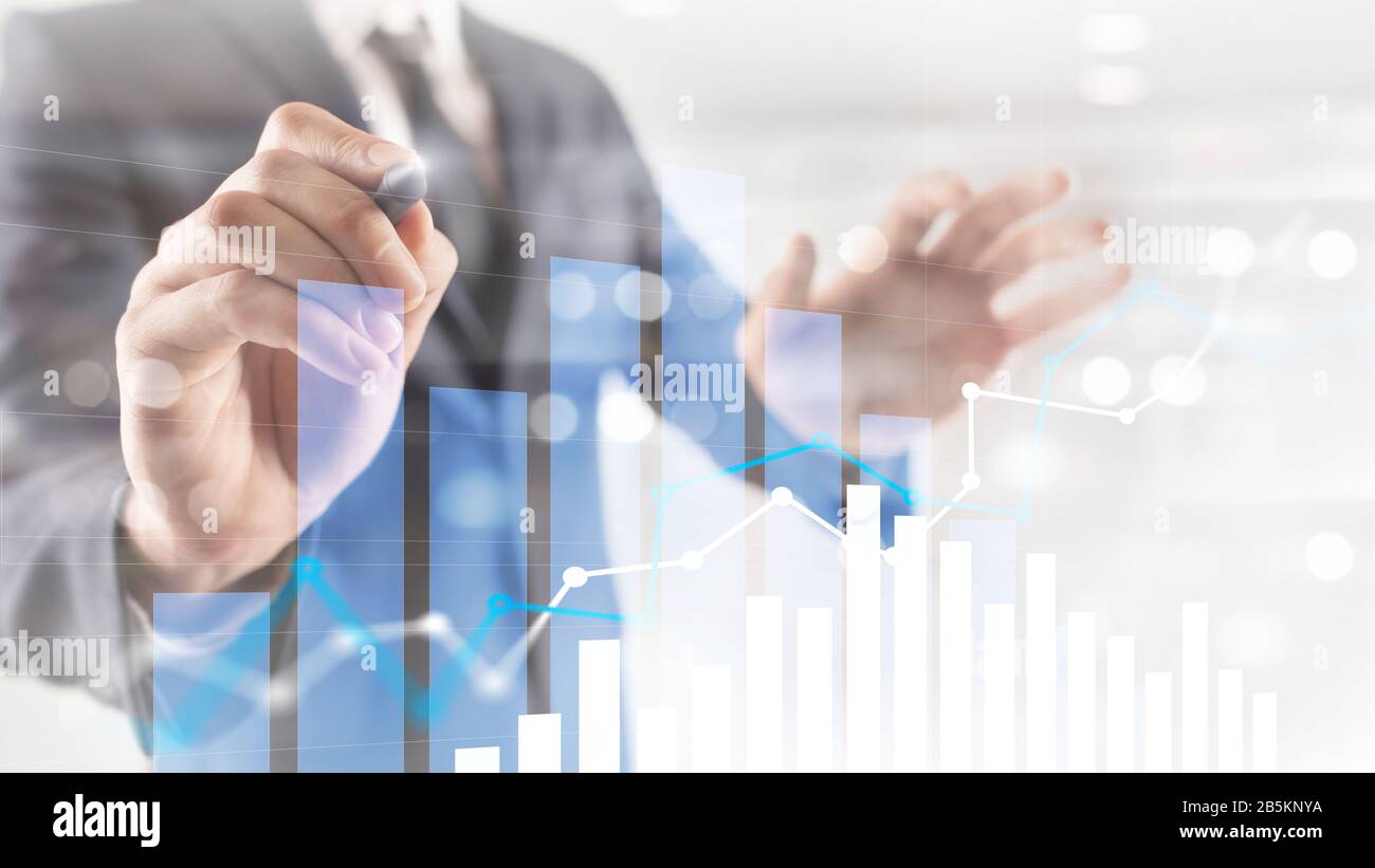 Financial growth graph. Sales increase, marketing strategy concept ...