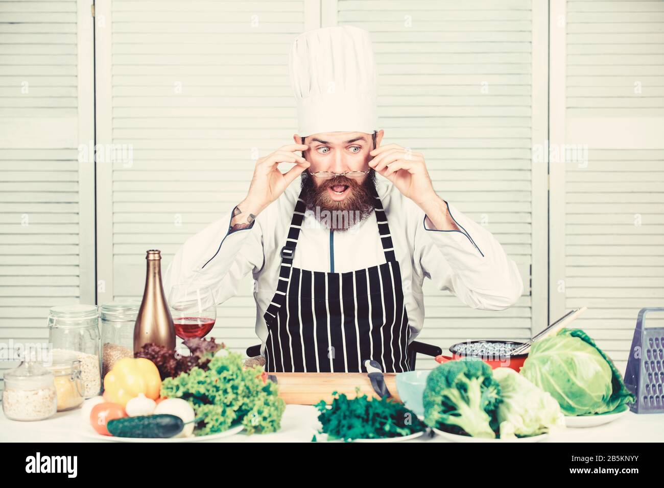 Master chef concept. Culinary is exciting. Chef handsome hipster. Get ...