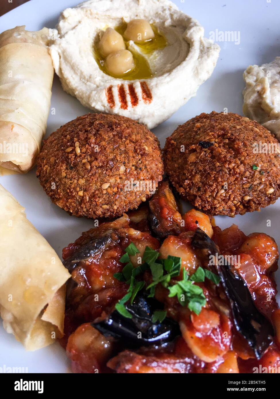 Plate of Lebanese food, Lyon, France Stock Photo - Alamy