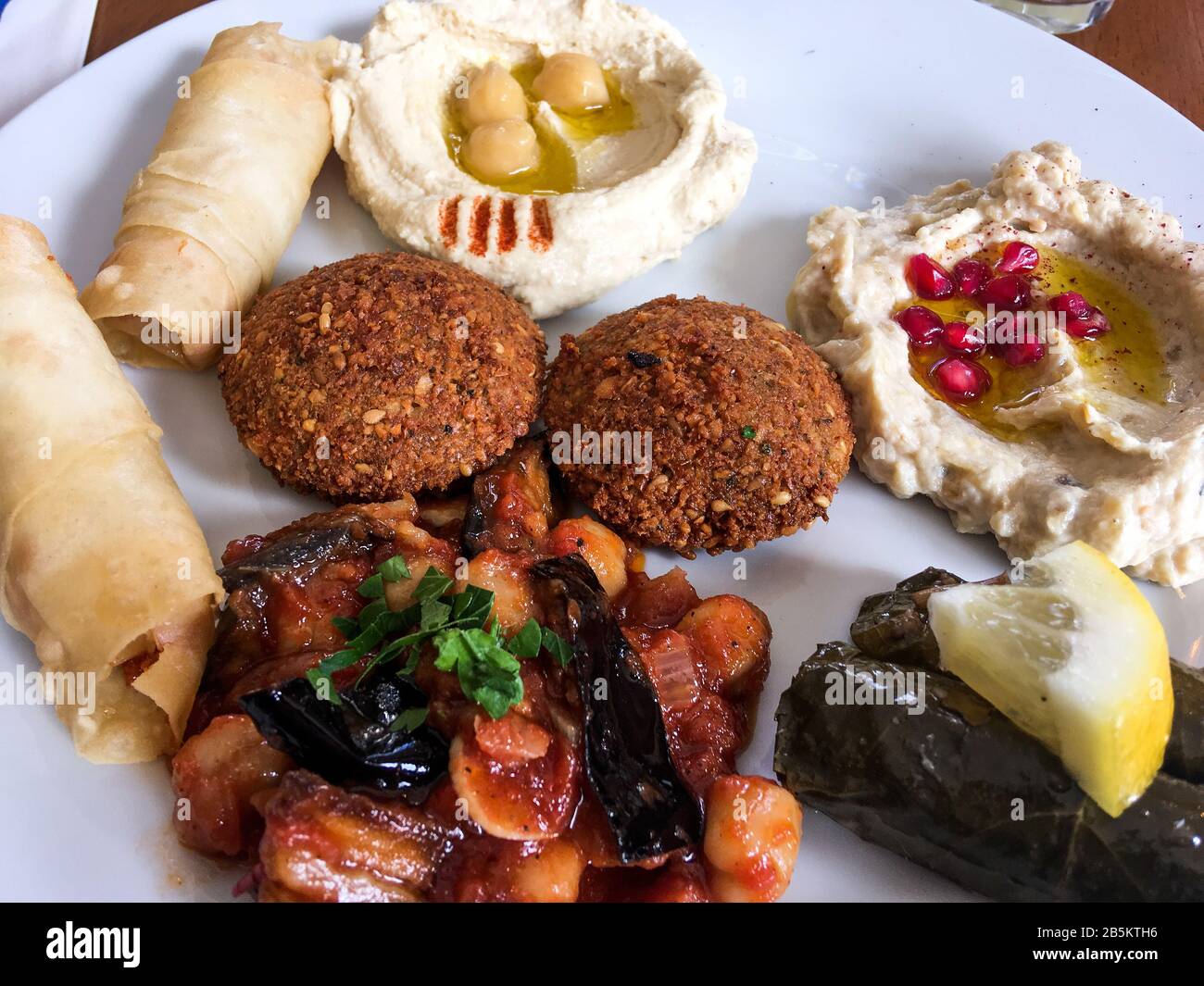 Plate of Lebanese food, Lyon, France Stock Photo - Alamy