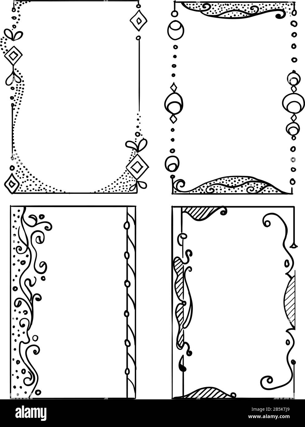 Decorative vintage hand drawn frames - vector illustration Stock Vector ...