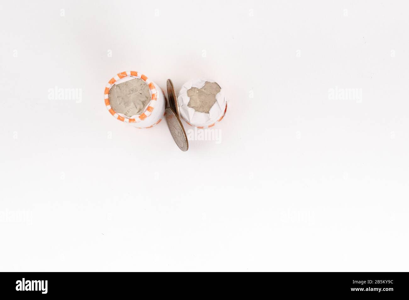 American coin rolls hi-res stock photography and images - Alamy
