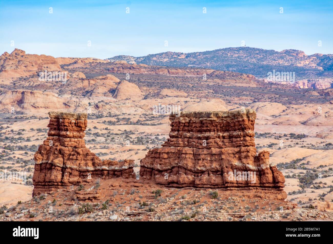 Stone structures in Arches National Park in Moab, Utah USA Stock Photo ...