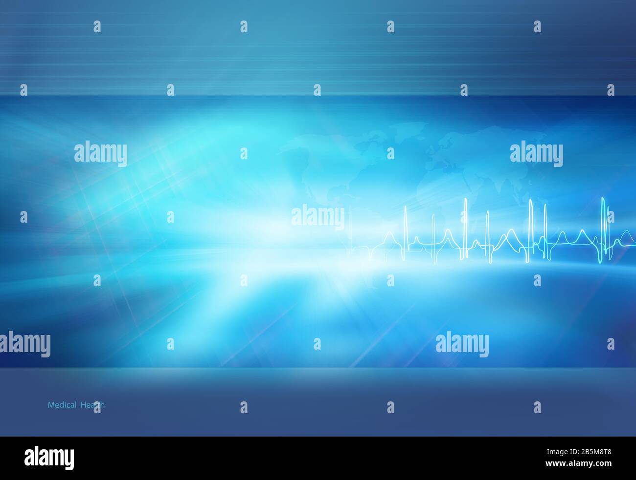 Medical abstract blue background with heartbeat line, suitable for ...
