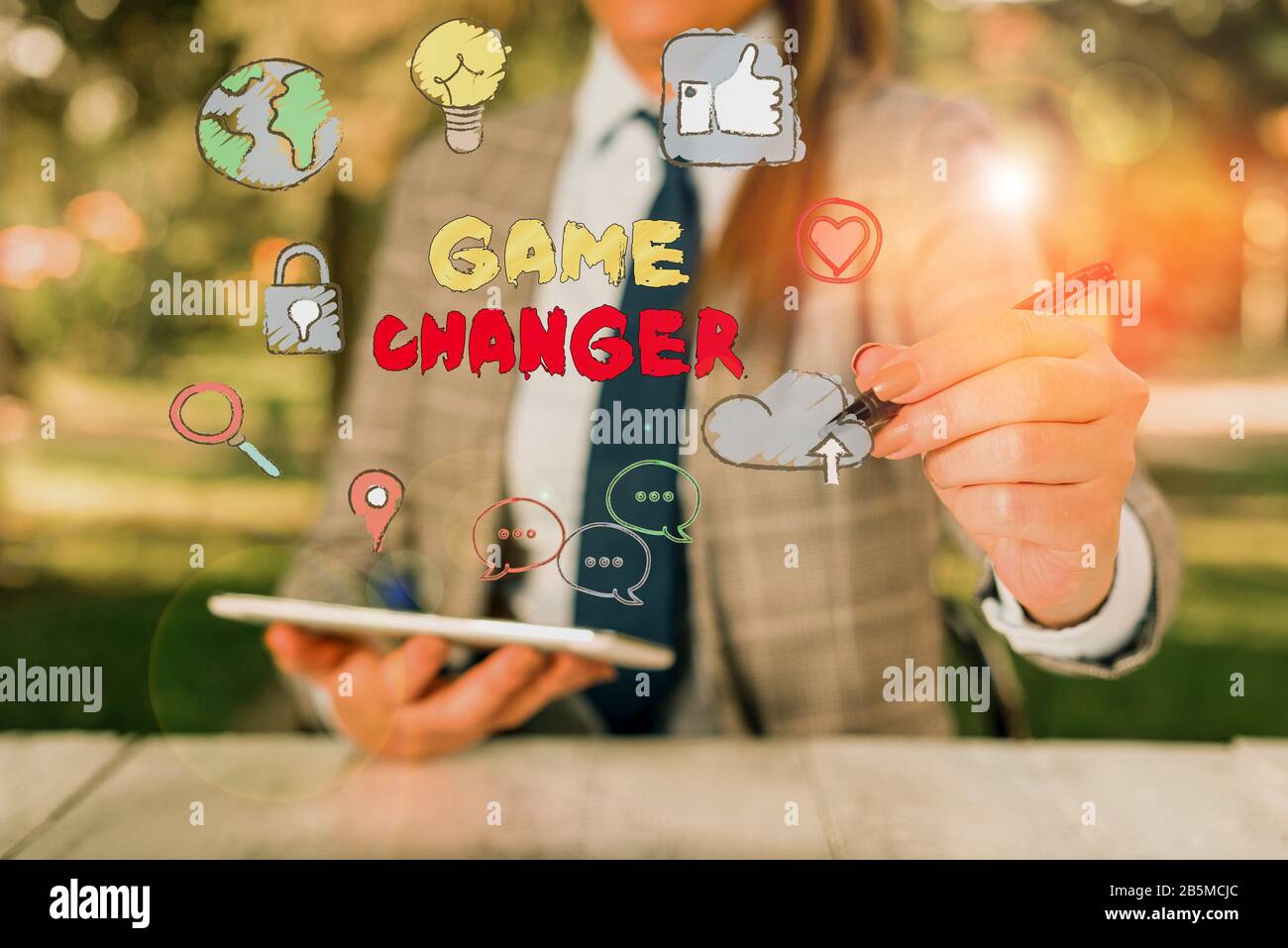 Conceptual hand writing showing Game Changer. Concept meaning way that ...