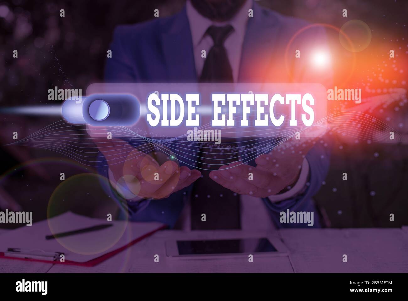 Handwriting text Side Effects. Conceptual photo secondary undesirable ...