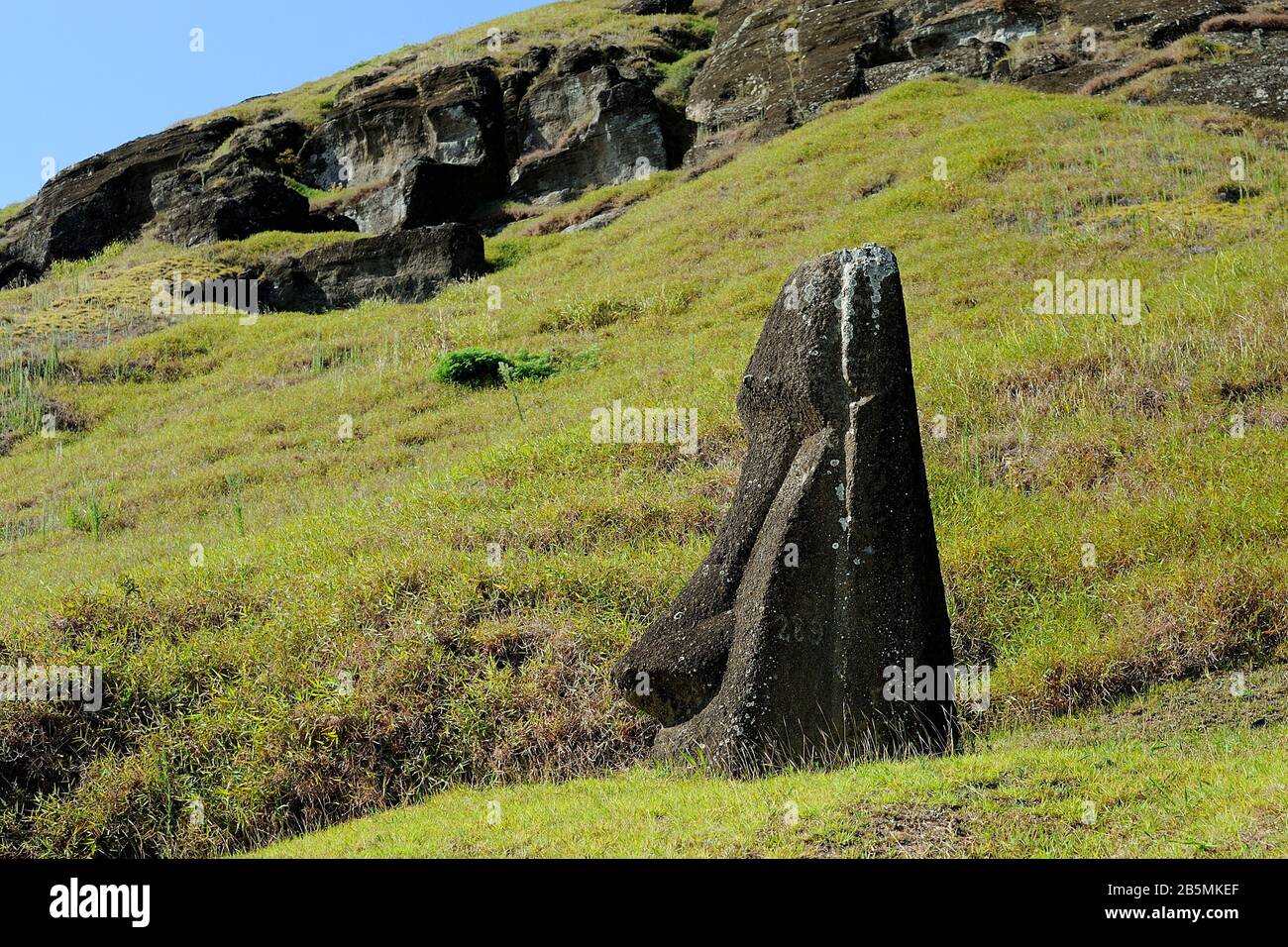 Easter Island, Rano Raraku Volcano Moais Stock Photo - Alamy
