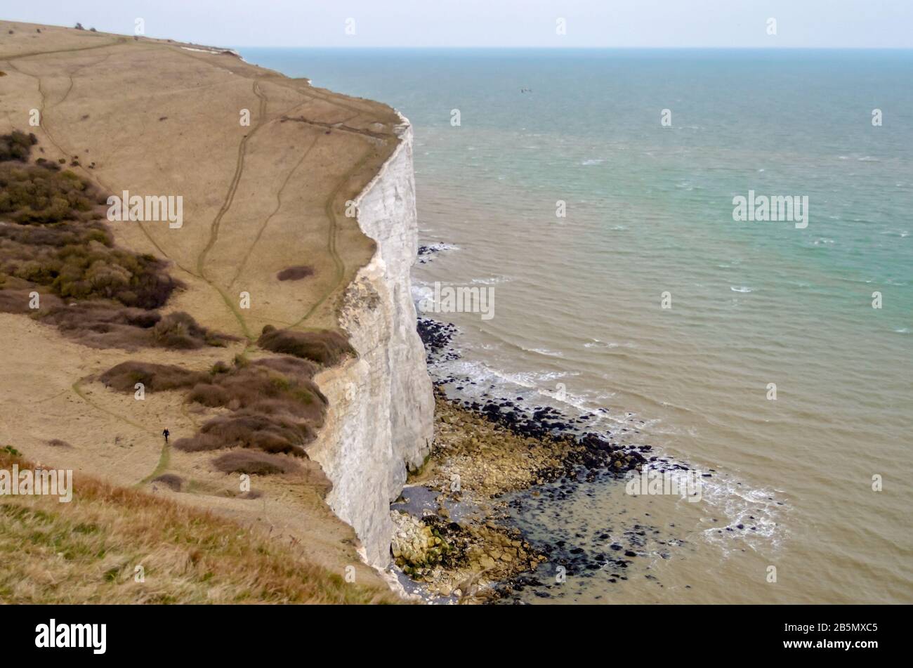 The white cliffs of Dover facing continental Europe on the English ...