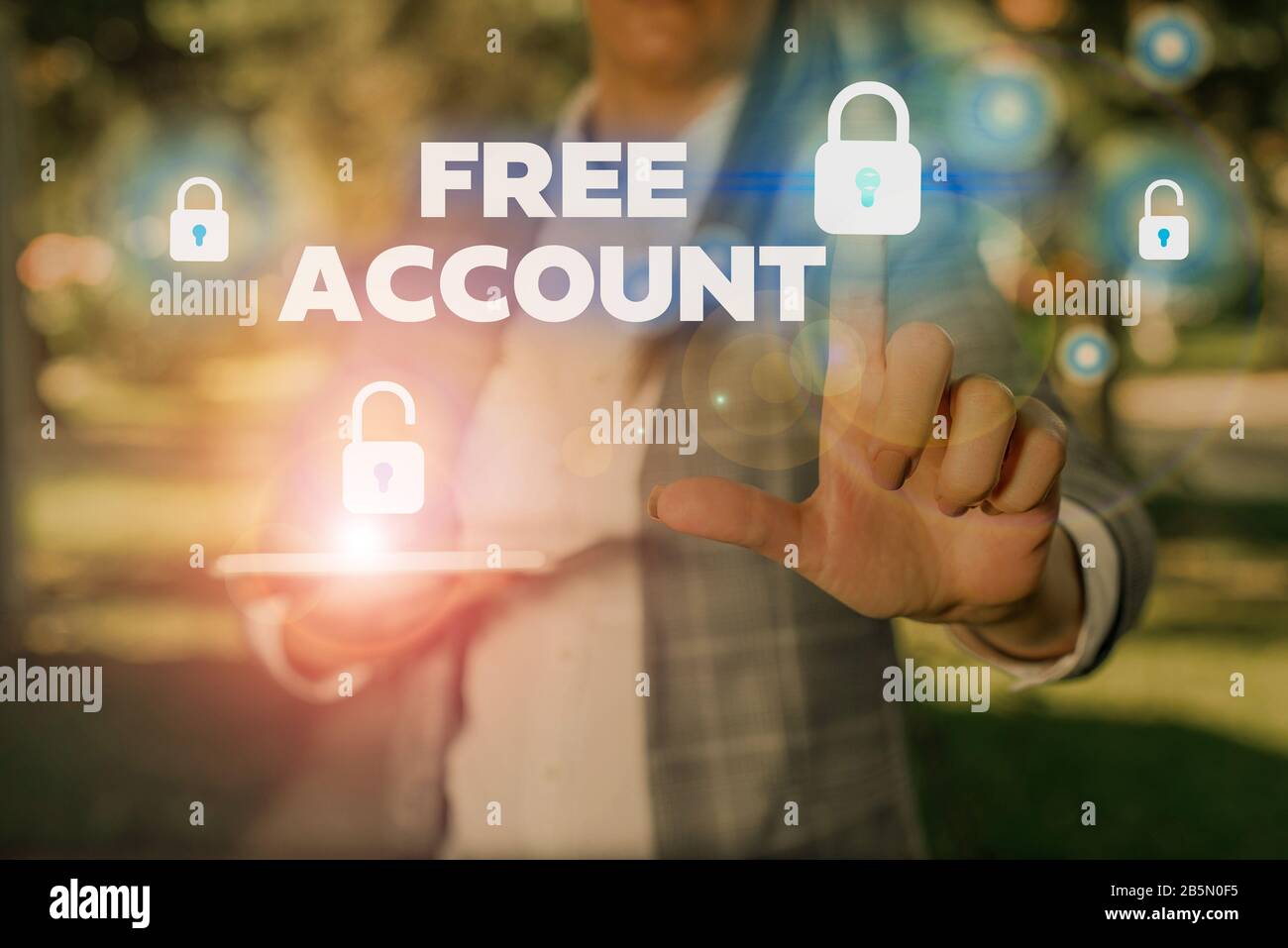 Text sign showing Free Account. Business photo text signing up ...