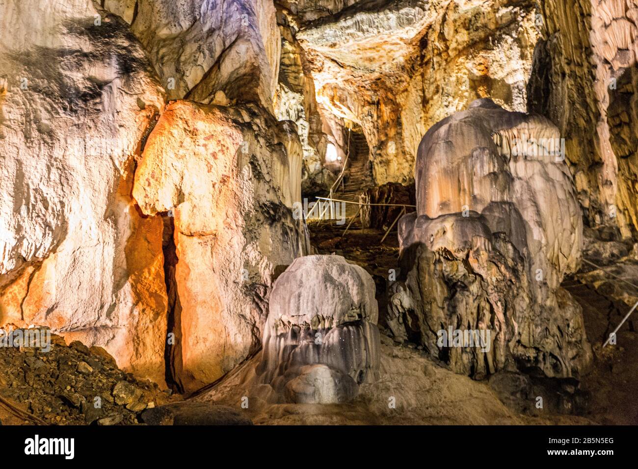 Inside the Samograd cave in the Pećinski park Grabovača cave complex ...