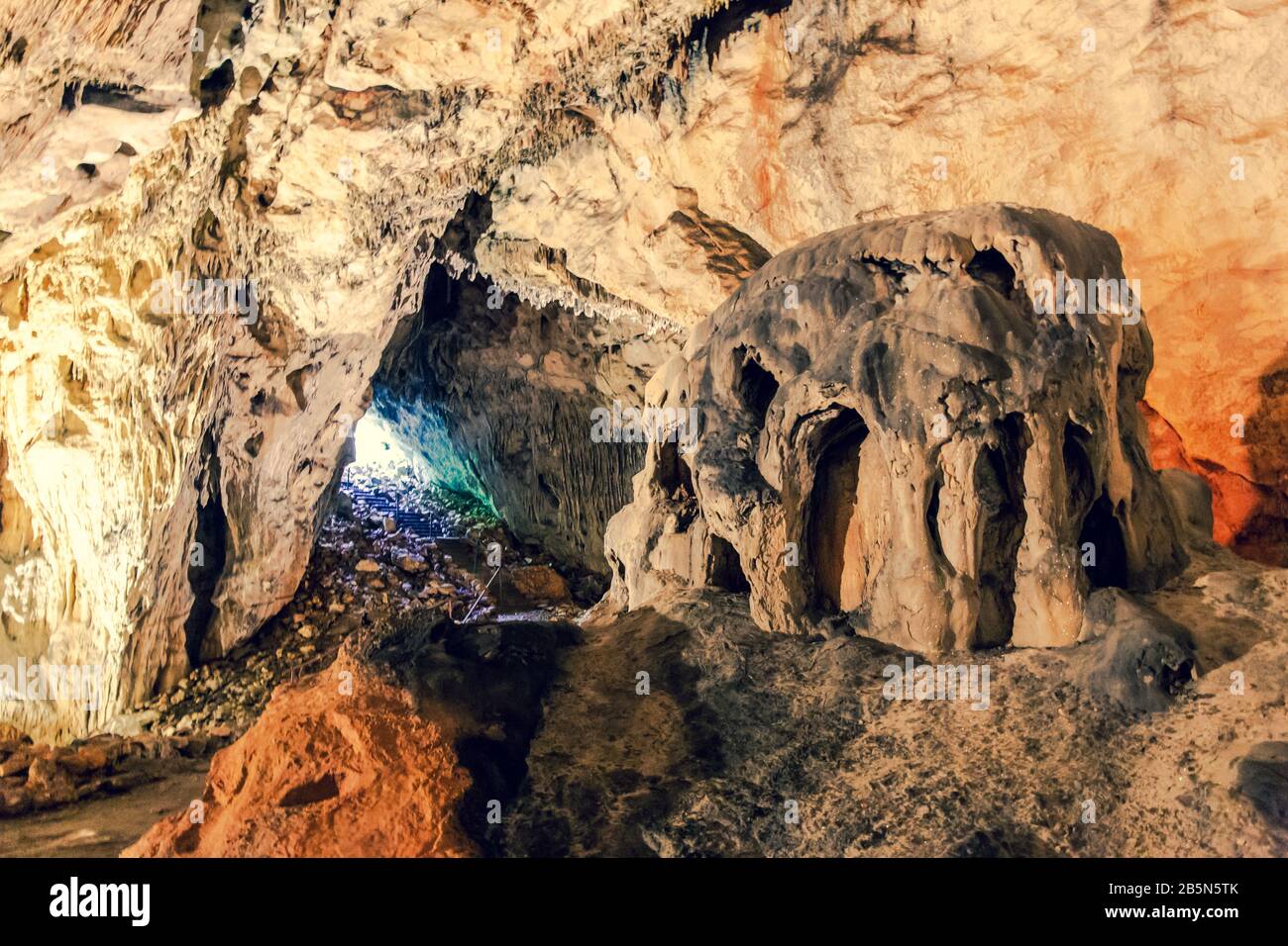 Inside the Samograd cave in the Pećinski park Grabovača cave complex ...