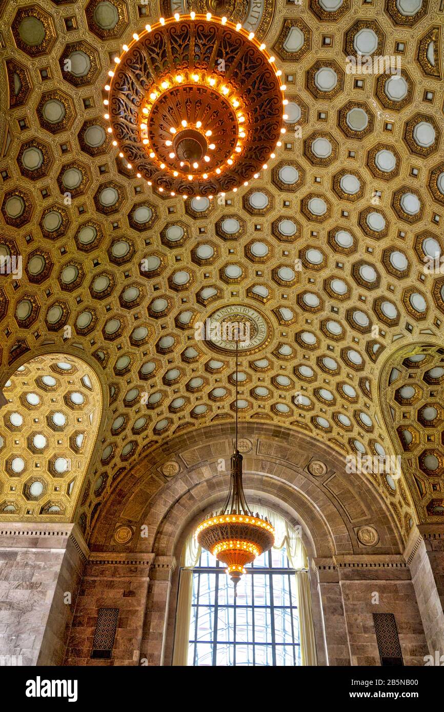 Detail of the celling on bank building Stock Photo - Alamy