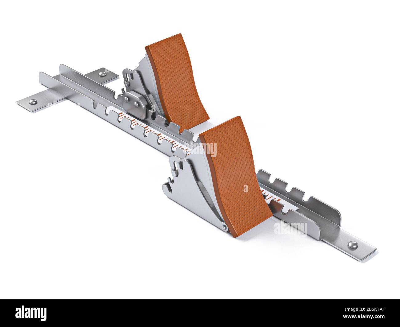 Starting block 3D render illustration isolated on white background ...