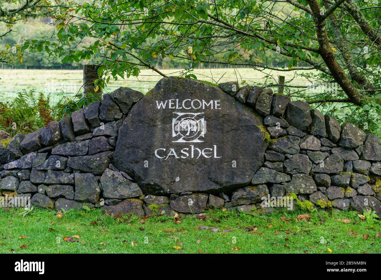 A welcome sign for a castle attraction along Scotland's West Highland ...