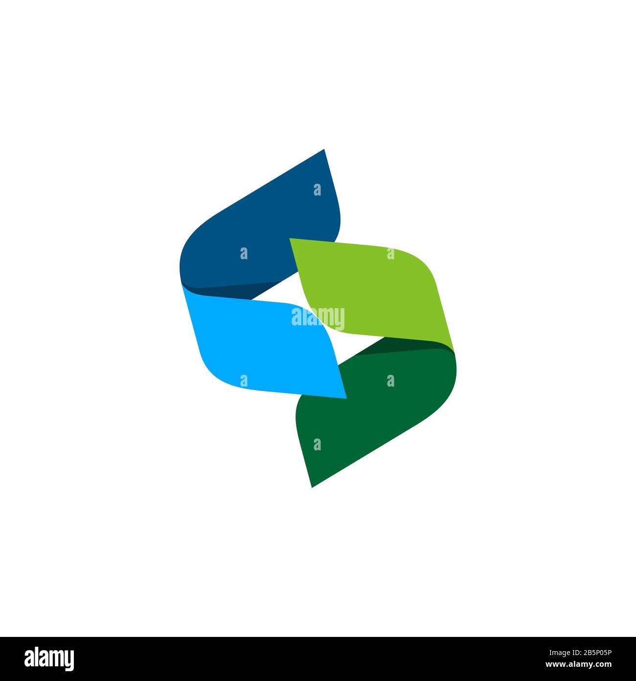 Green ribbon letter symbol logo hi-res stock photography and images - Alamy