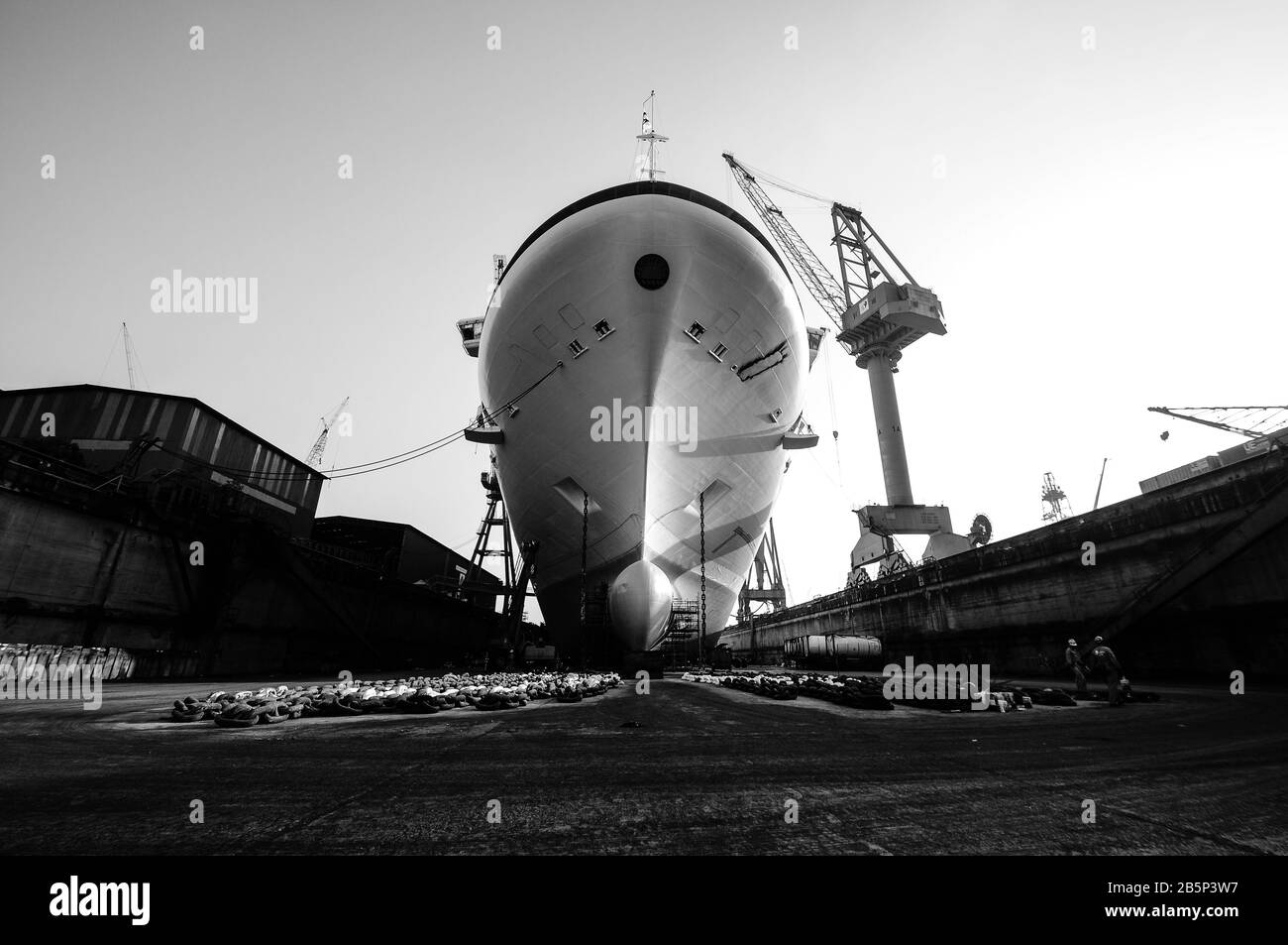 The Diamond Princess in dry dock, Sembawang Shipyard Stock Photo - Alamy