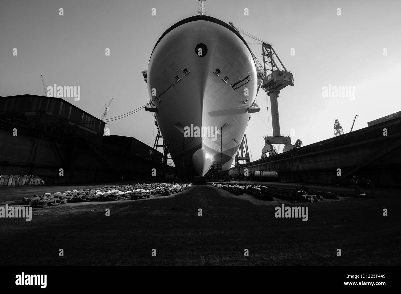 The Diamond Princess in dry dock, Sembawang Shipyard Stock Photo - Alamy