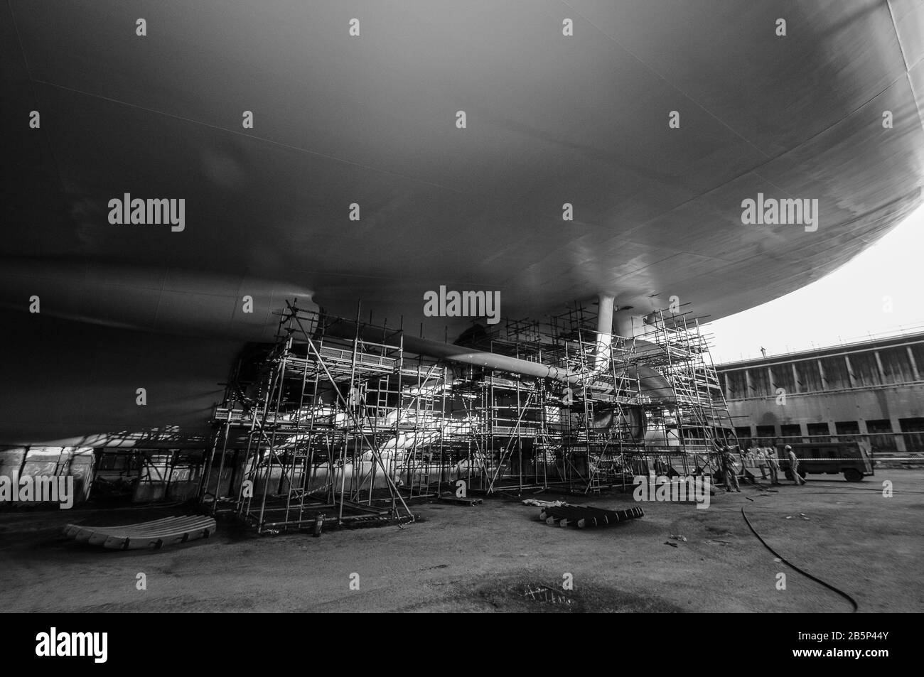 The Diamond Princess in dry dock, Sembawang Shipyard Stock Photo - Alamy