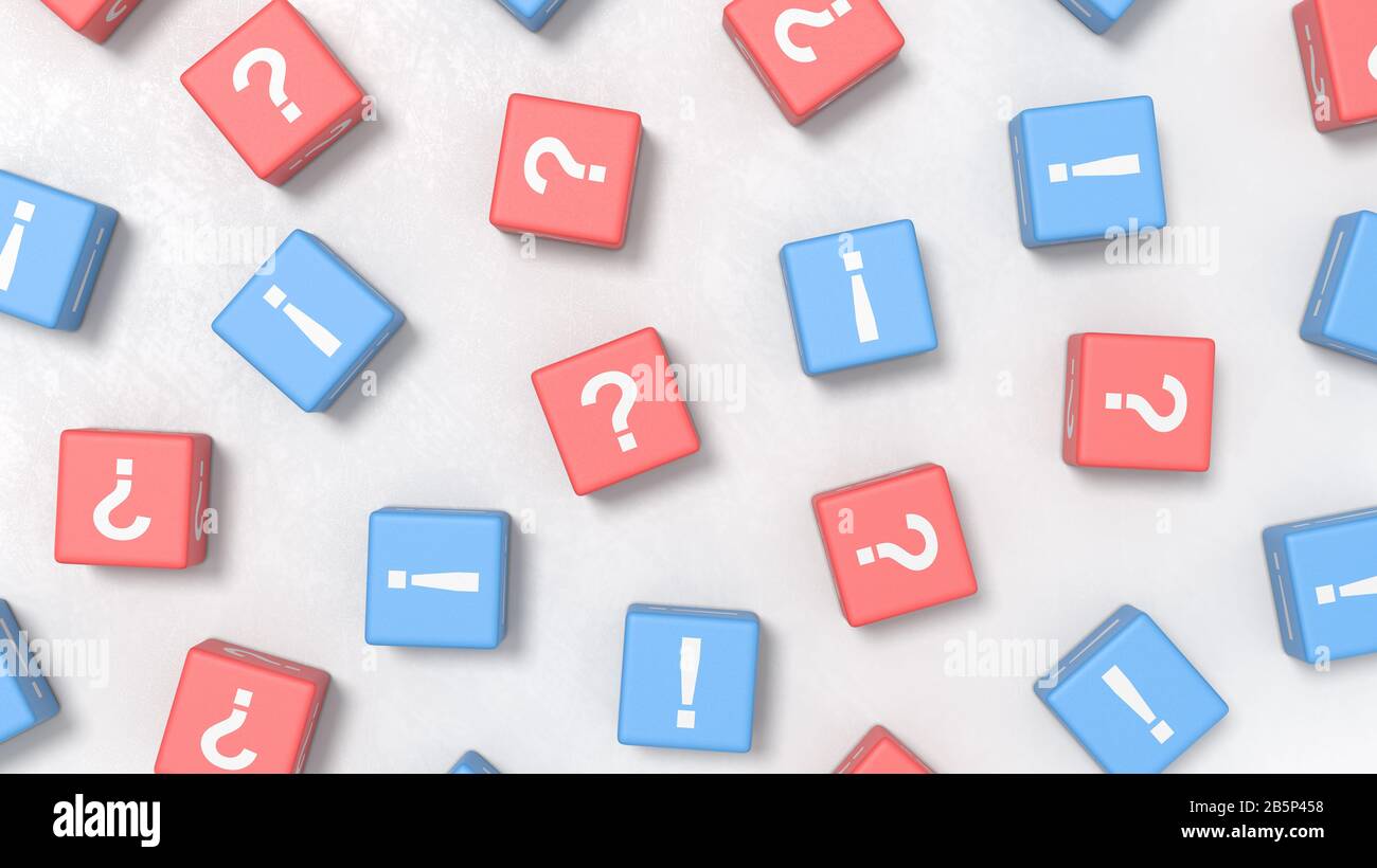 Many Questions and Many Answers Illustration Concepts Stock Photo - Alamy