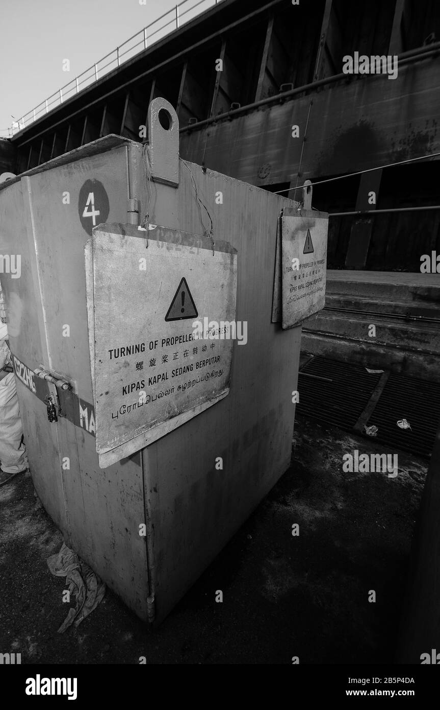 The Diamond Princess in dry dock, Sembawang Shipyard Stock Photo - Alamy