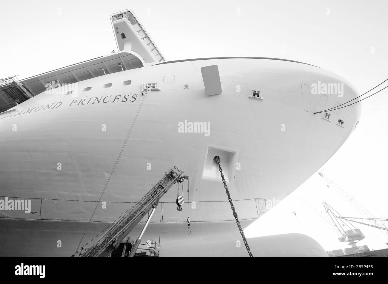 The Diamond Princess in dry dock, Sembawang Shipyard Stock Photo - Alamy