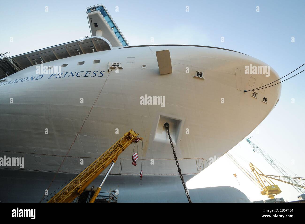 The Diamond Princess in dry dock, Sembawang Shipyard Stock Photo - Alamy