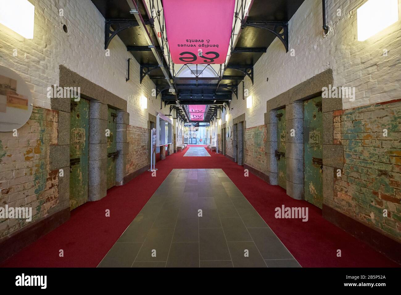 Looking down the original prison, cell wing at the Ulumbarra Theater ...