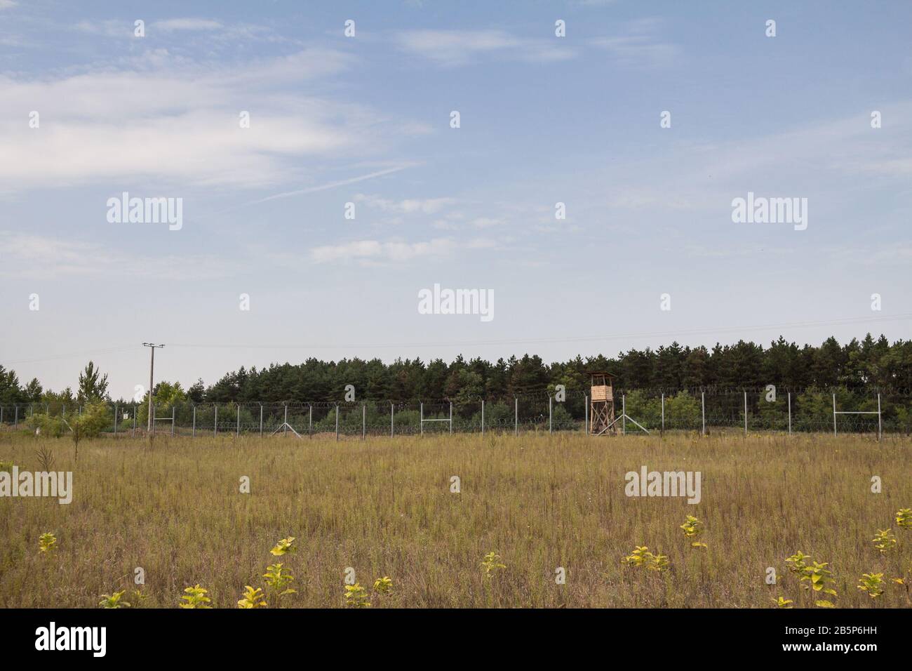 Border between Serbia and Hungary bewtween Kelebia and Tompa, with a ...