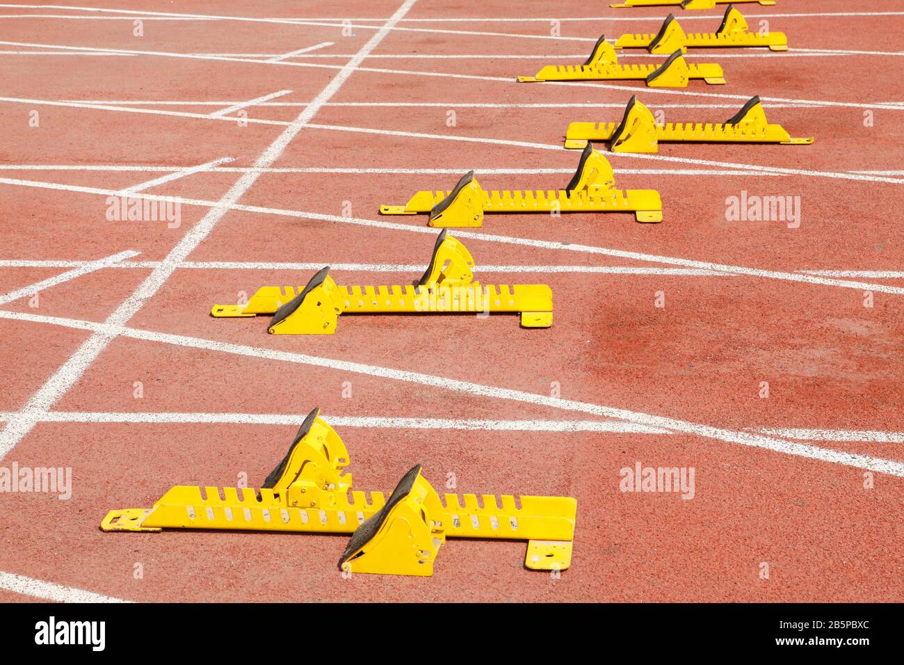 Motion sport athletics running track starting block competition ...