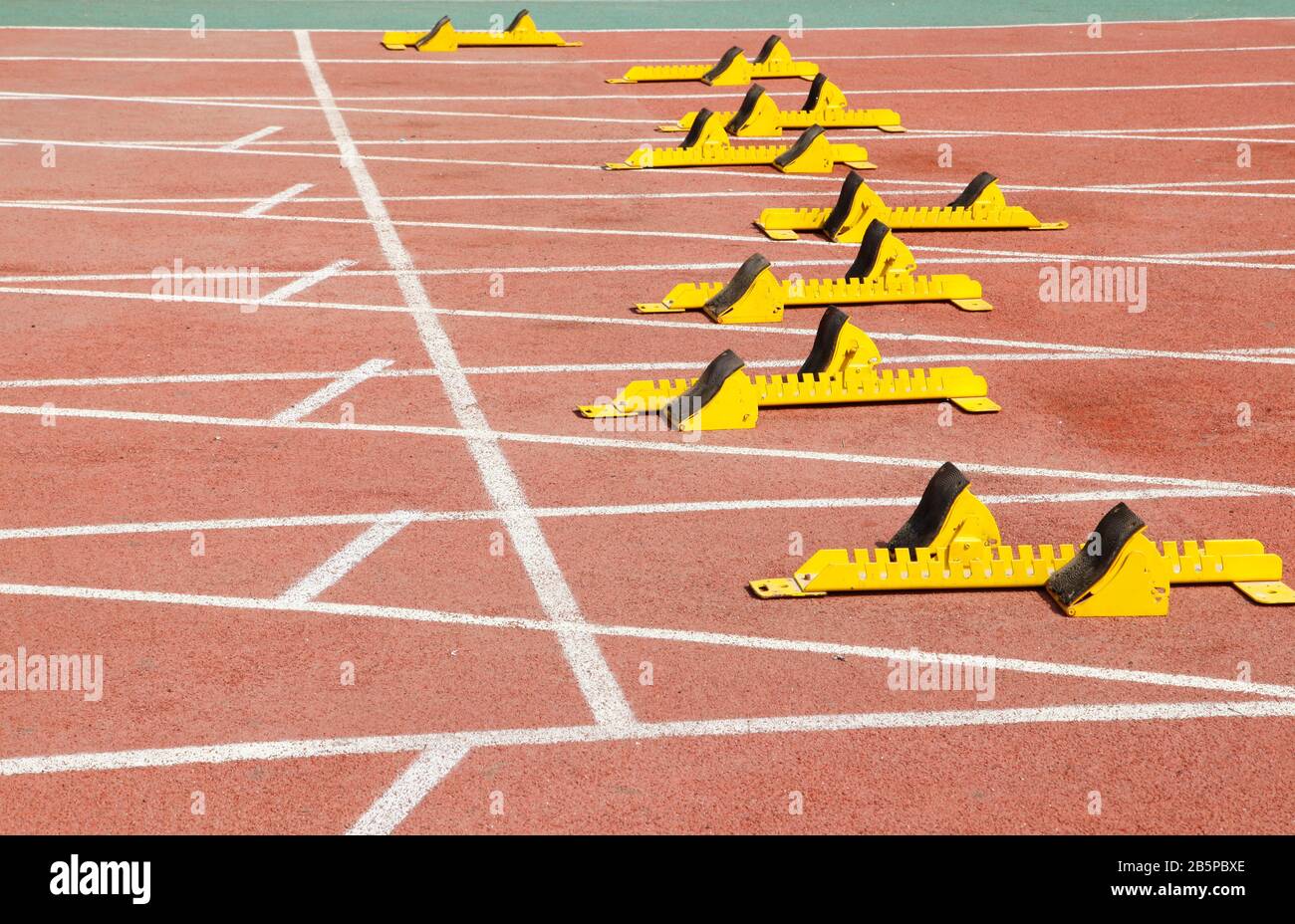 Motion sport athletics running track starting block competition ...