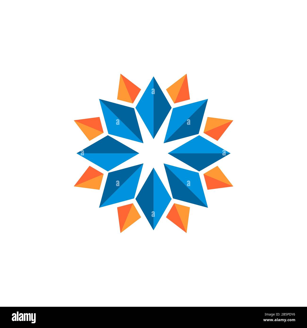 Blue Star Flower Ornamental logo template Illustration Design. Vector ...