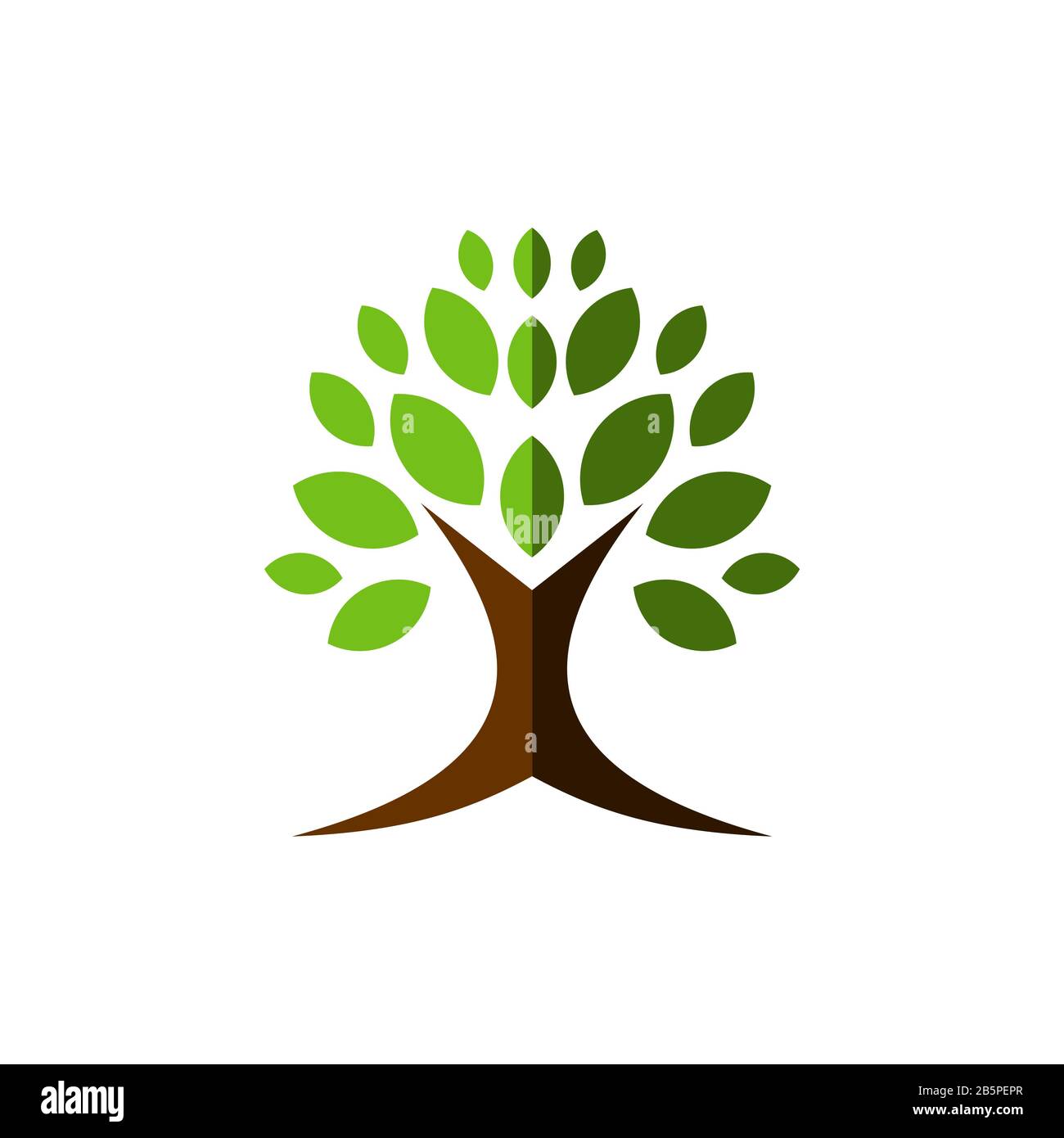 Tree with Green Leaves Logo Template Illustration Design. Vector EPS 10 ...