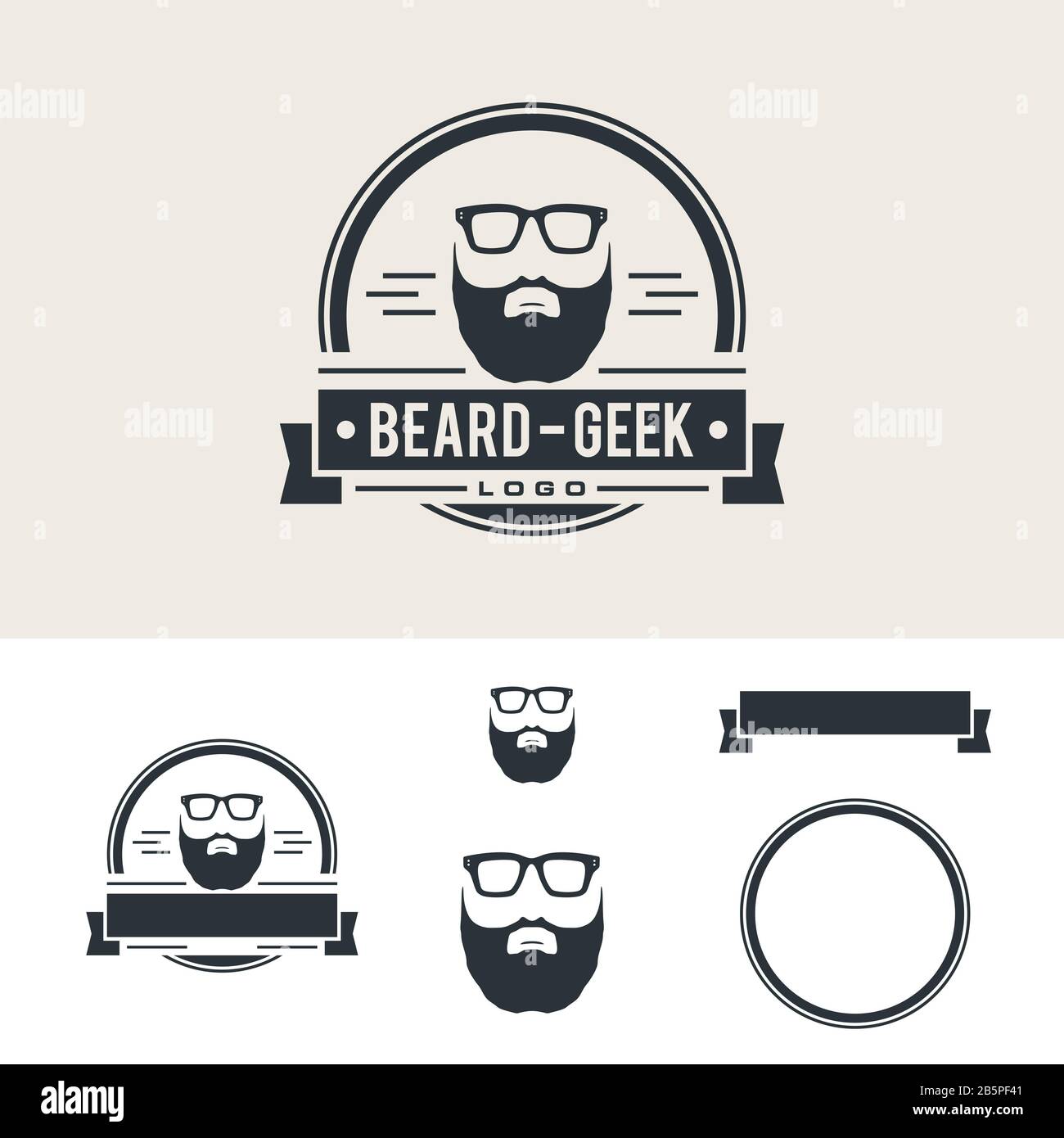 Beard Barber Shop Vintage Emblem Illustration Design. Vector EPS 10 ...