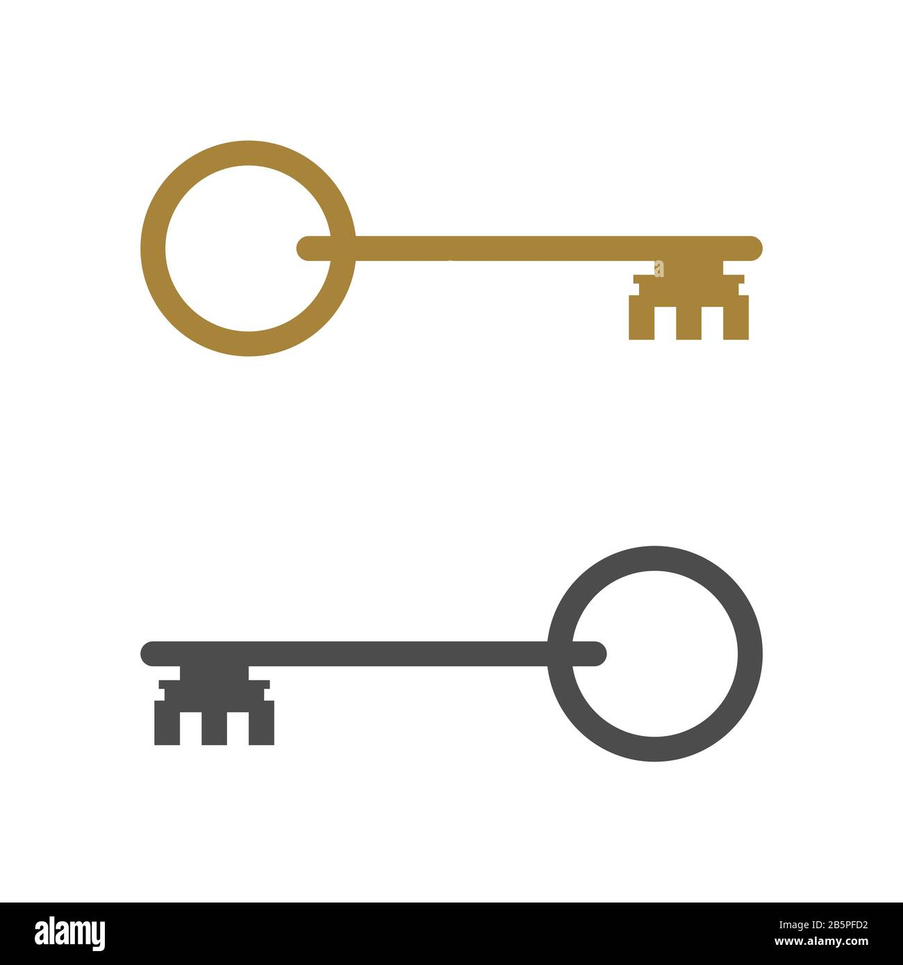Grey and Gold Classic Key Icon Vector Logo Template Illustration Design ...